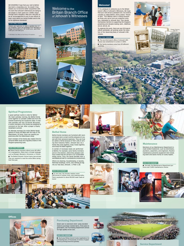 Britain Branch Office: Welcome Jehovah's Witnesses | PDF