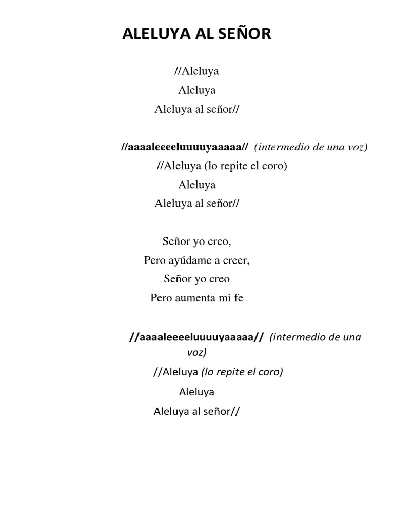 Aleluya Al Señor | PDF