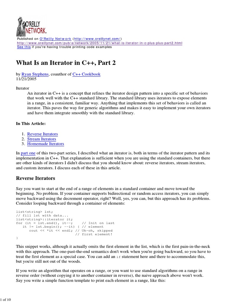 Network - What Is An Iterator in C | PDF | Class (Computer Programming) | Queue (Abstract Data Type)