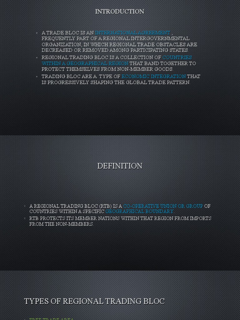 Benefits and Drawbacks of Regional Trading Blocs | PDF | Free Trade | Trade