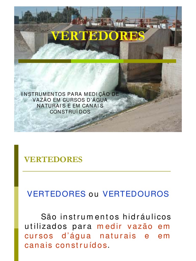 Tipos e Cálculo de Vertedores | PDF | Vertedouro | Hidrologia
