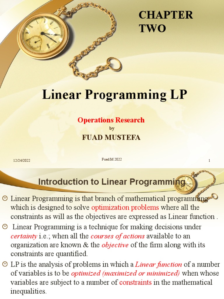 Or ch2 Mod2 | Download Free PDF | Linear Programming | Mathematical Optimization