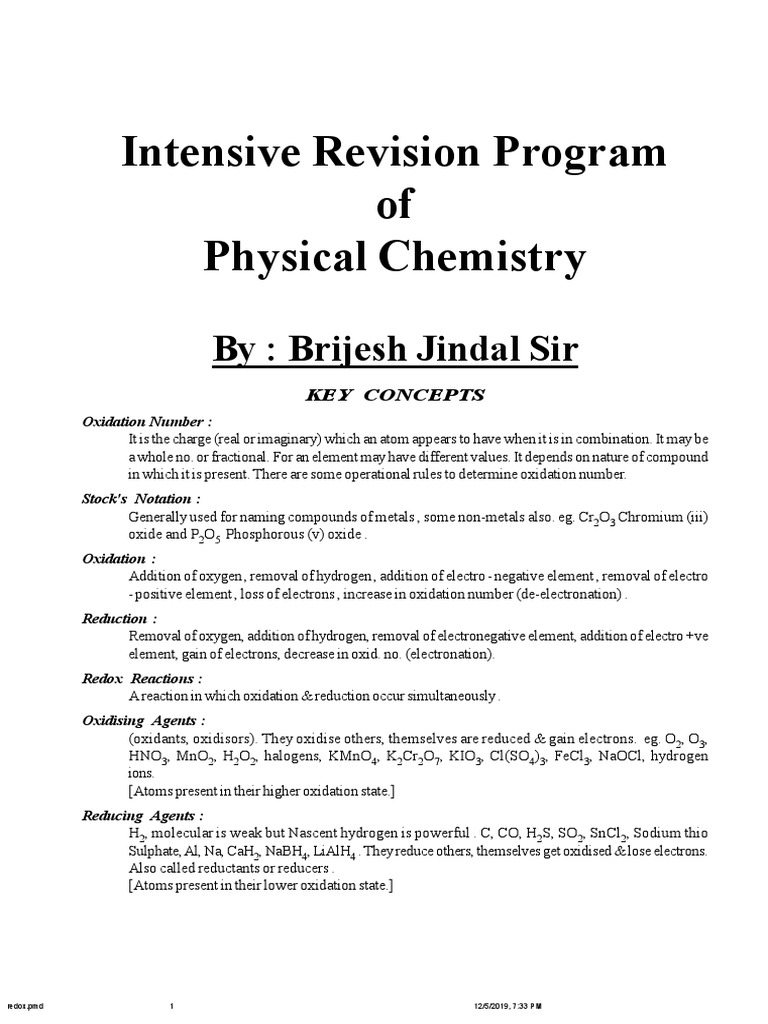 Redox Worksheet 1668187580540 | PDF | Titration | Chemistry