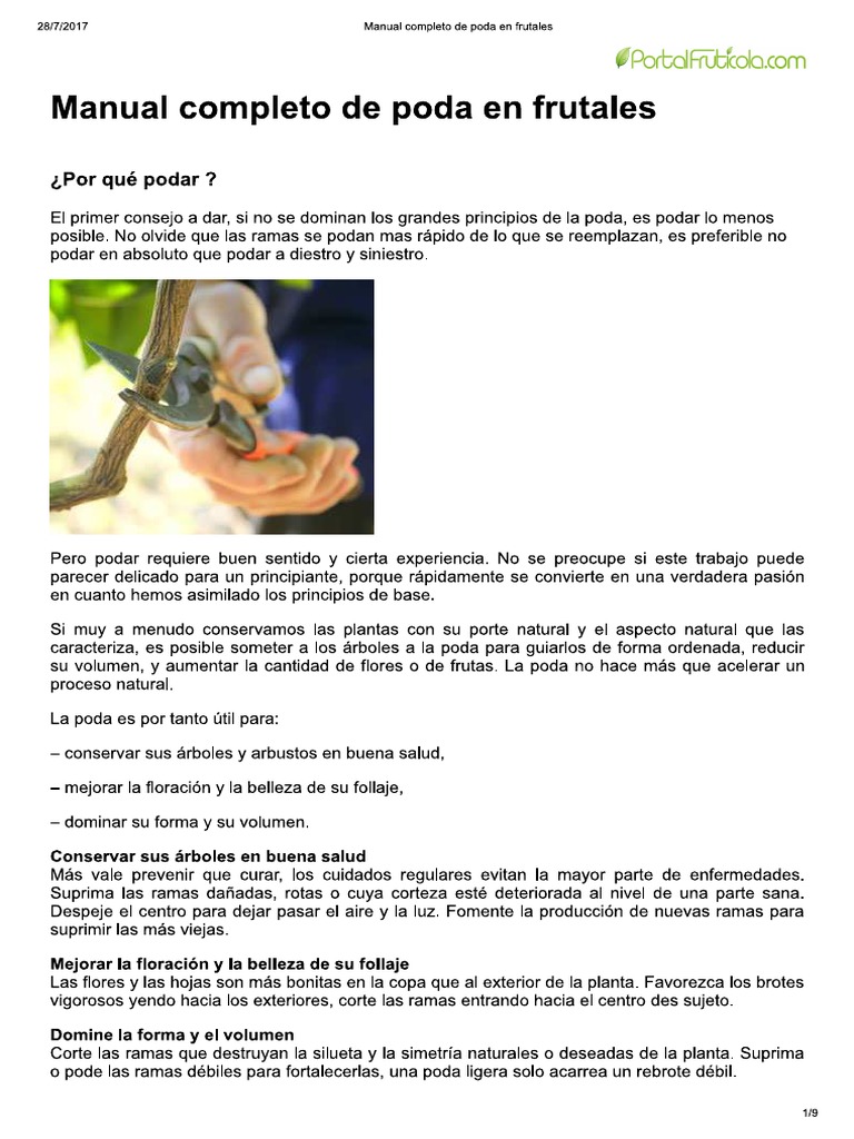 Manual Completo de Poda en Frutales | PDF