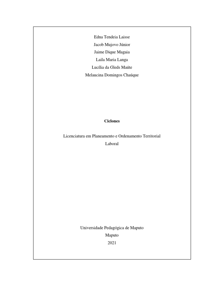 Ciclones: Formação e Mitigação | PDF | Ciclones tropicais | Ressaca ...
