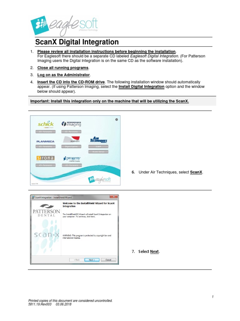 ScanX Digital Integration Instructions 03.06.2018 | PDF | Compact Disc ...