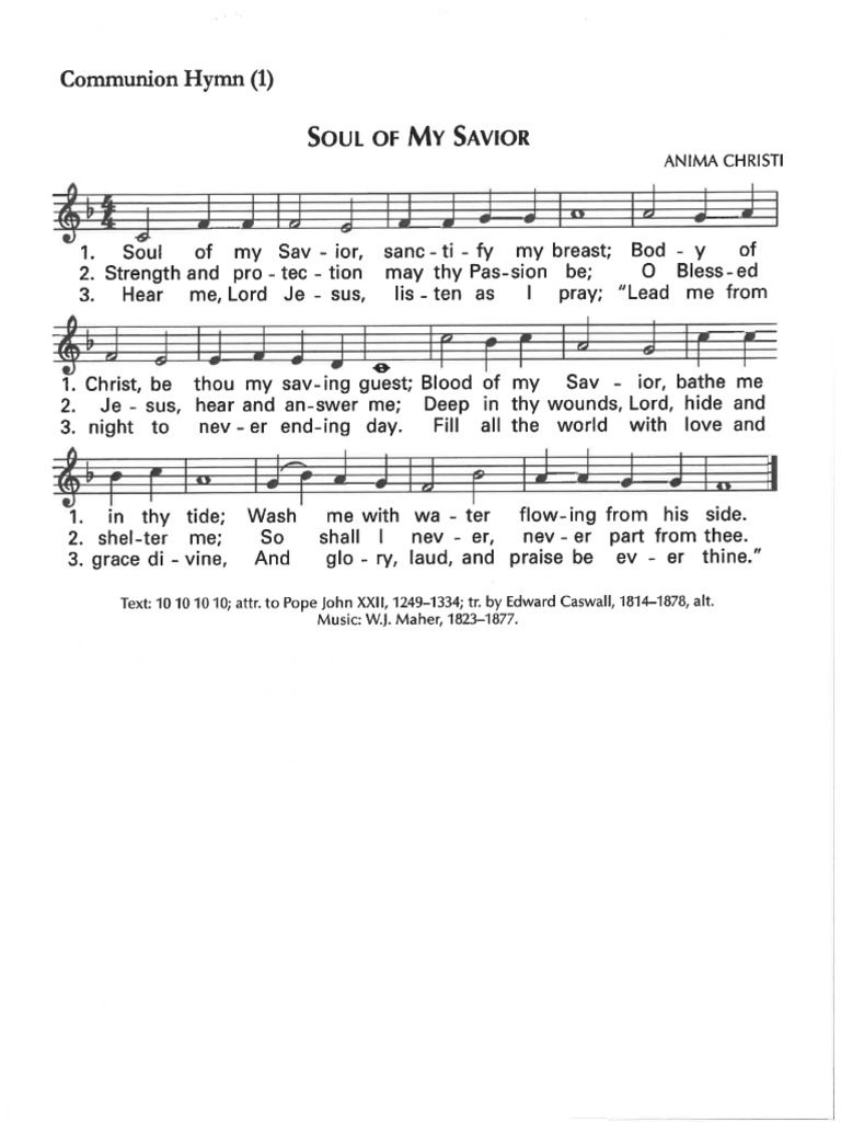 Communion & Recessional Hymns | PDF