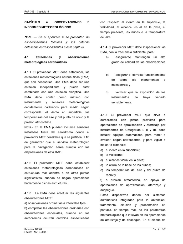 RAP 303 - Capitulo 4 | PDF | Pista | Meteorología