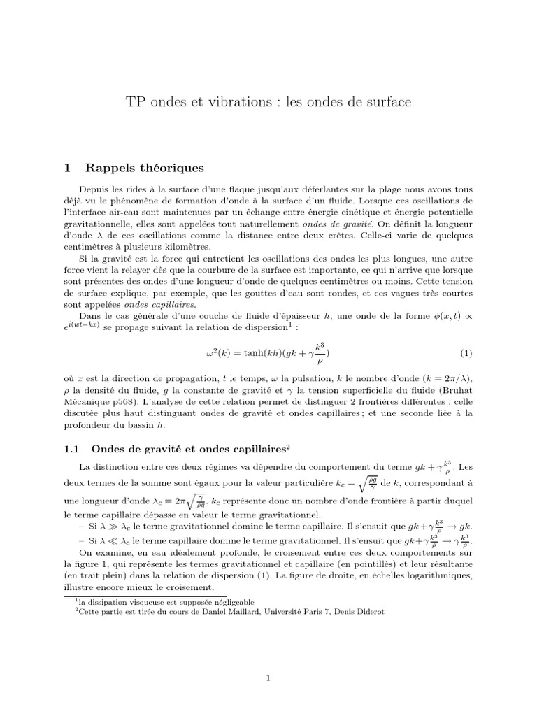 Analyse des ondes en cuve à onde | PDF | Vagues | Fréquence