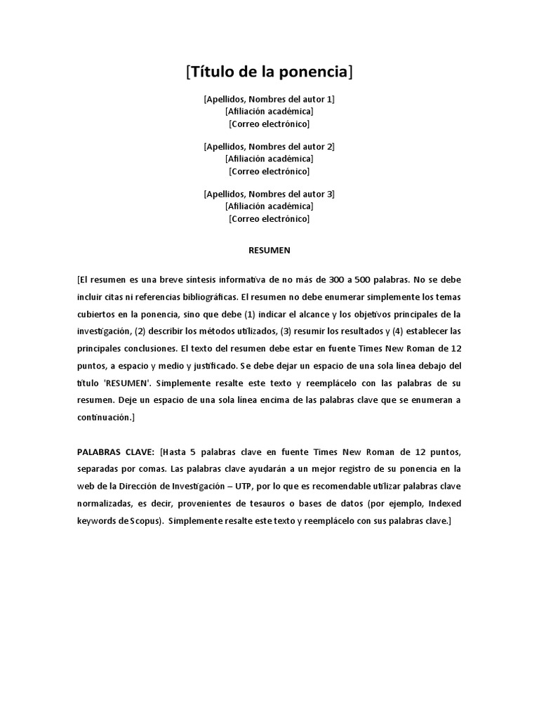 Template resumen | PDF