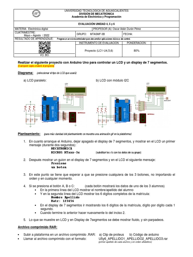 Control LCD y display 7 segmentos Arduino | PDF | Arduino | Unidad Central de procesamiento