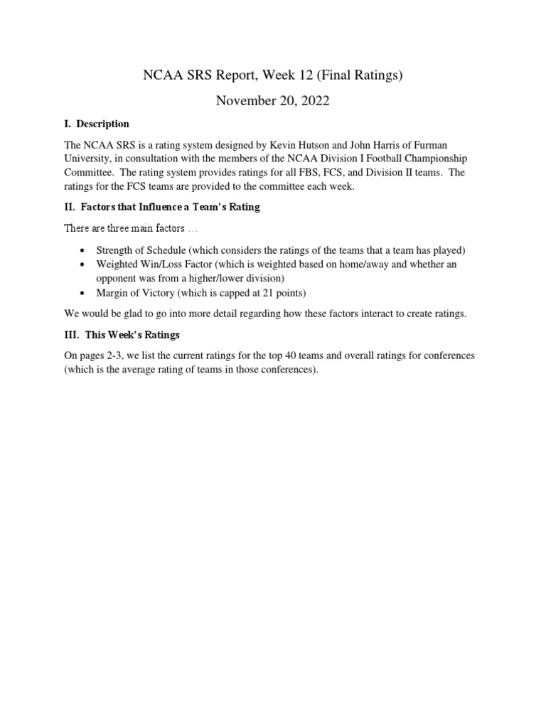 2022-23 SRS Final | Download Free PDF | Ncaa Division I | Sports