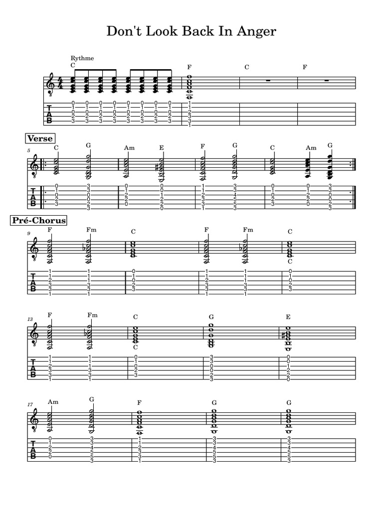 Don't Look Back in Anger | PDF