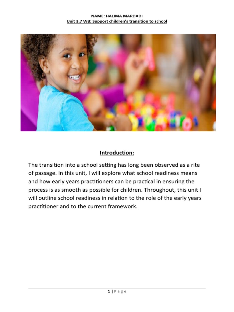 Unit 3.7 | PDF | Preschool | Learning