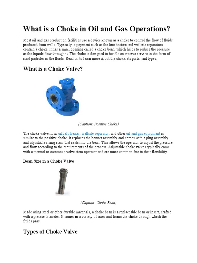 Understanding Choke Valves in Oil & Gas | PDF | Valve | Applied And ...