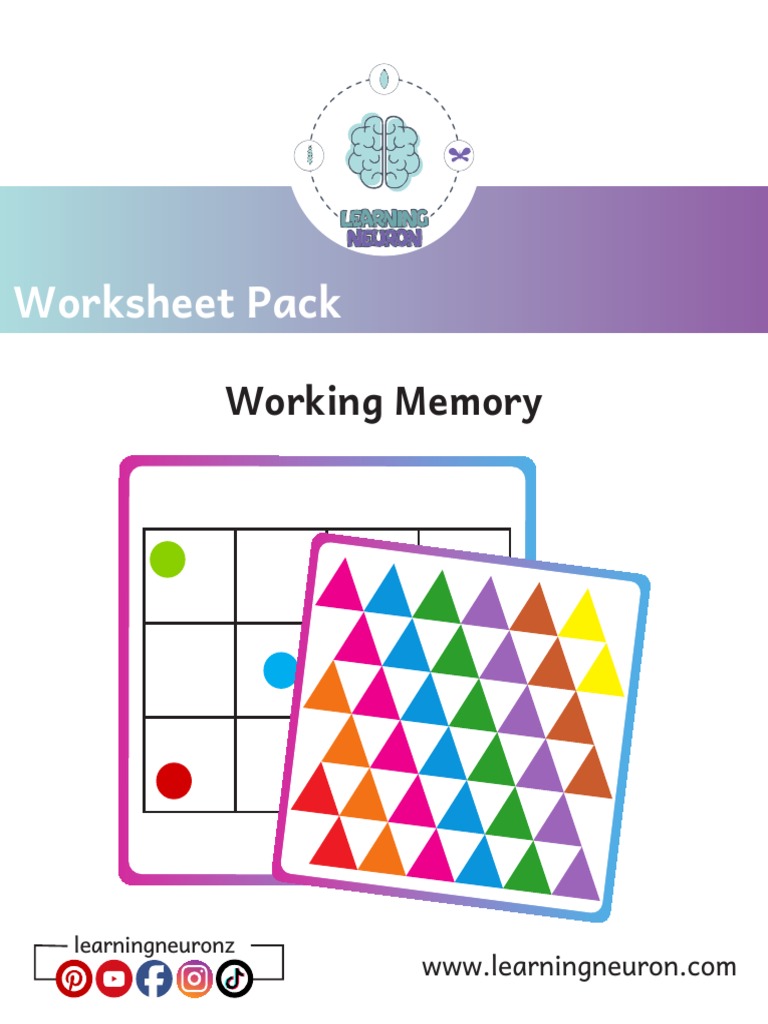 Working Memory 1 | PDF | Worksheet | Memory