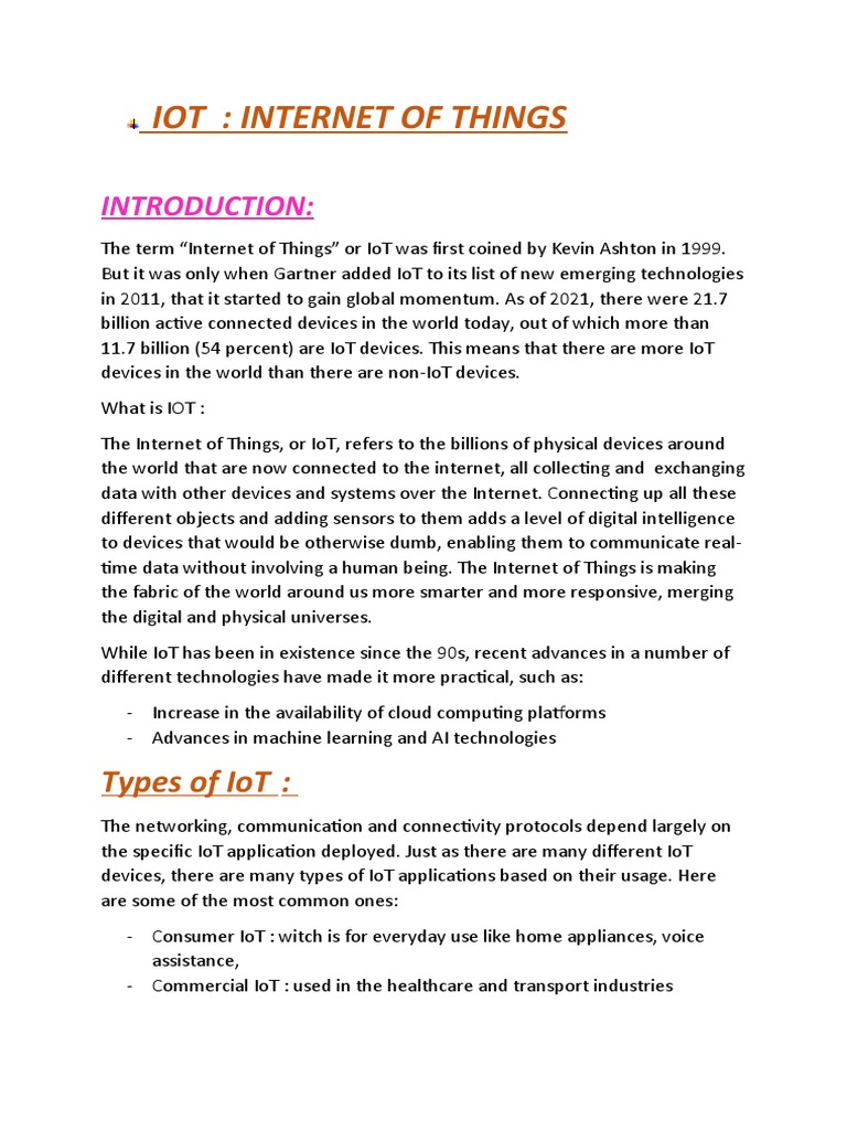Iot: Internet of Things | PDF | Internet Of Things | Internet