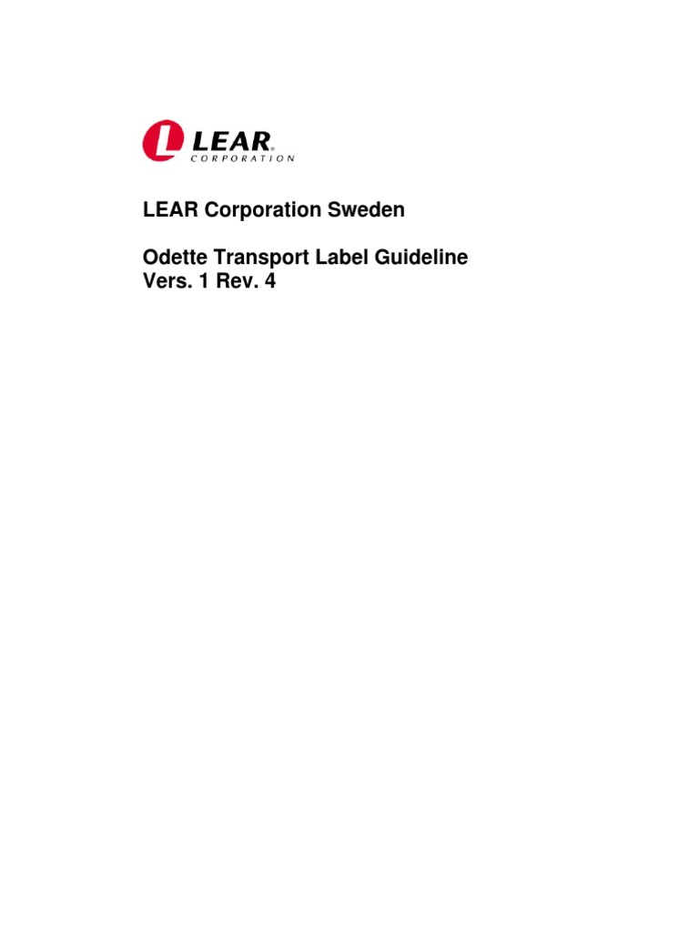 Odette Transport Label Guideline | Electronic Data Interchange ...