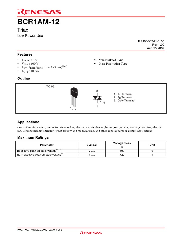 BCR1AM 12 TB Datasheetz | PDF | Root Mean Square | Metrology
