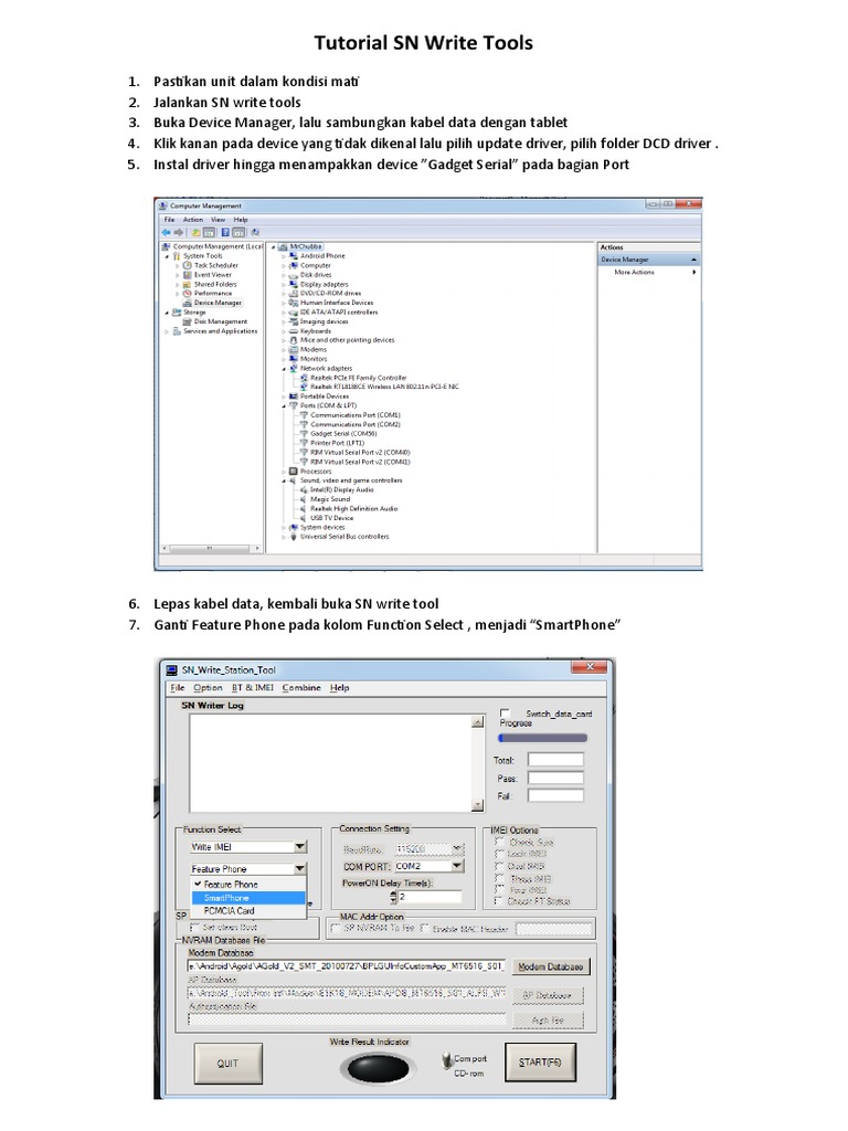 Panduan Penggunaan SN Write Tool | PDF
