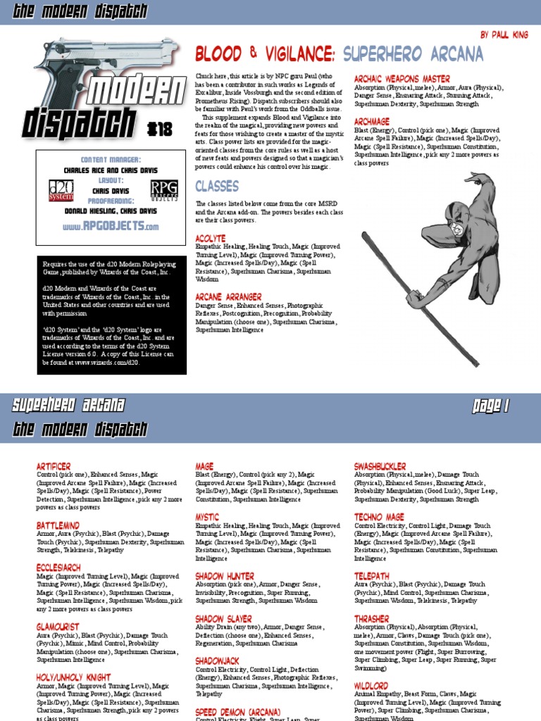 Modern Dispatch 018 - Superhero Arcana | PDF