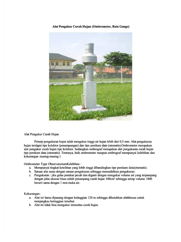 Perbandingan Ombrometer dan Ombrograf | PDF