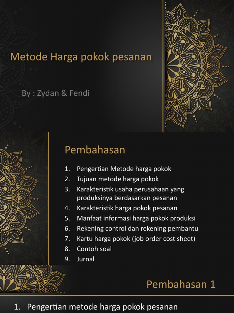 Metode Harga Pokok Pesanan - Jidan | PDF