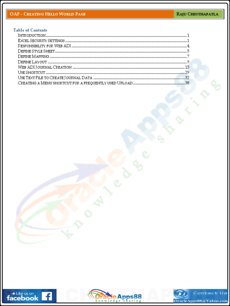 Oracle Web ADI Training Guide For R12 | PDF | Microsoft Excel | World ...