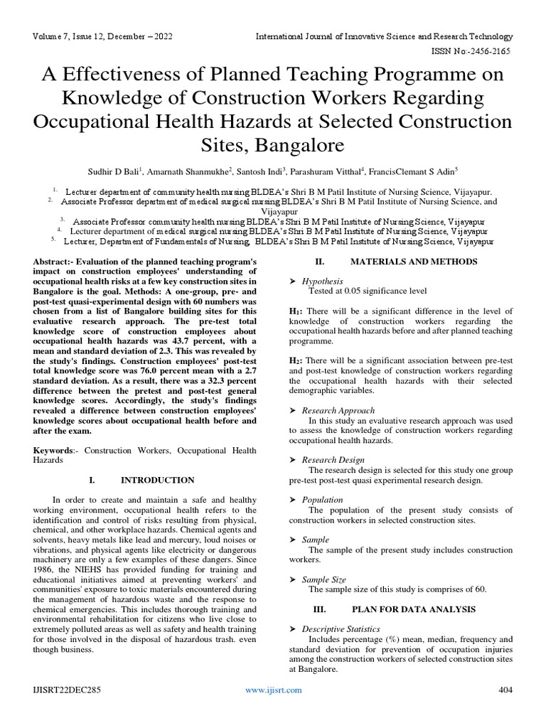 A Effectiveness of Planned Teaching Programme On Knowledge of ...