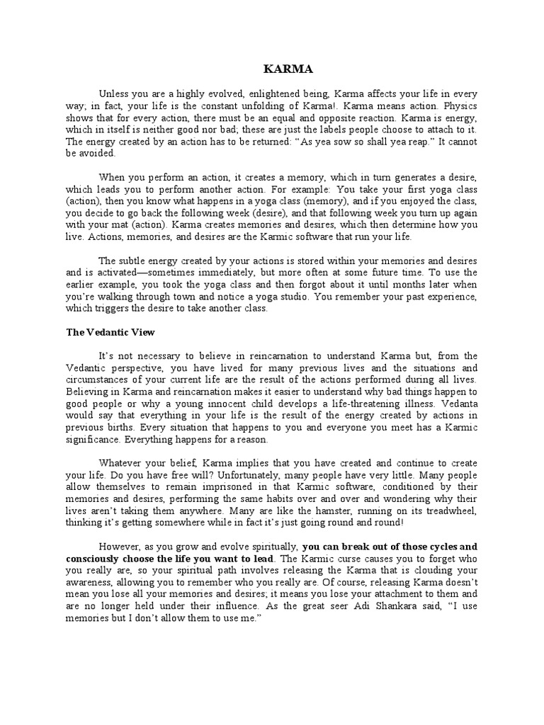 KARMA | PDF | Karma | Enlightenment (Spiritual)