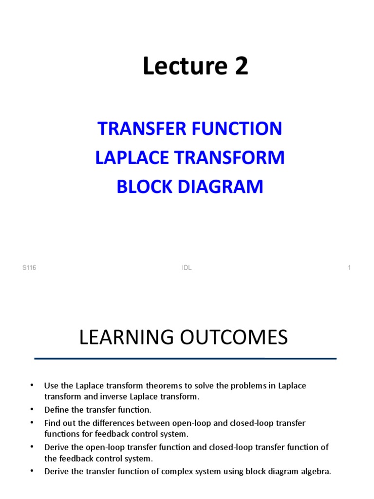 Online Control Lecture #2 | PDF | Laplace Transform | Control Theory
