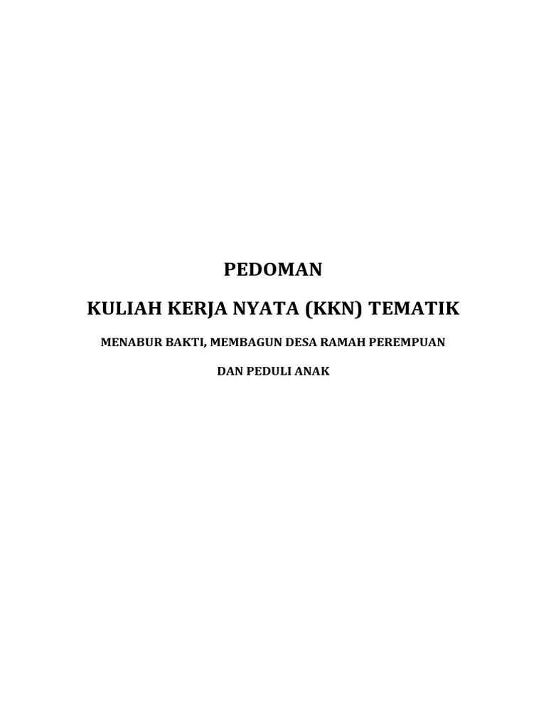 Buku Panduan KKN Tematik A5 | PDF