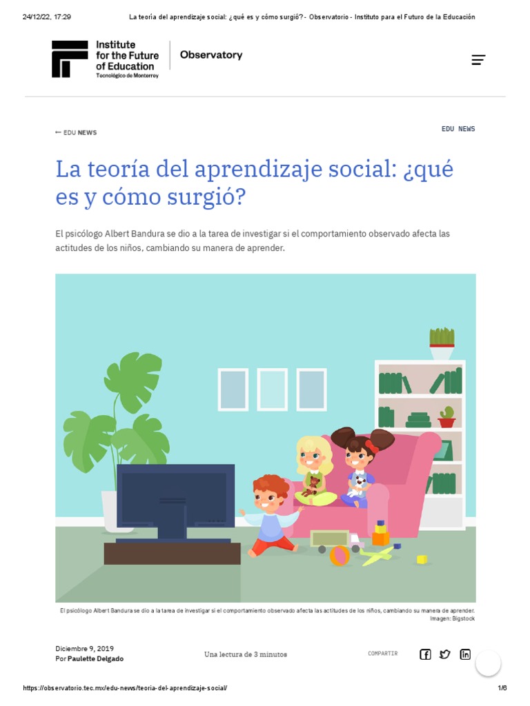 La Teoría Del Aprendizaje Social - ¿Qué Es y Cómo Surgió - Observatorio - Instituto para El ...