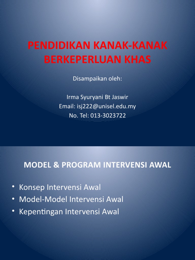 6 Model Dan Program Intervensi Awal | PDF