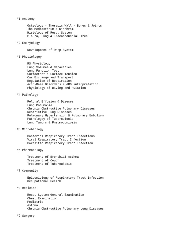 Respiratory Course | PDF