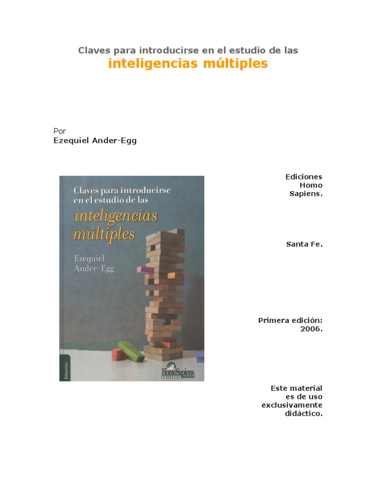 ANDER EGG Ezequiel Cap 4 La Teoria de Las Inteligencias Multiples | PDF | Hemisferio cerebral ...