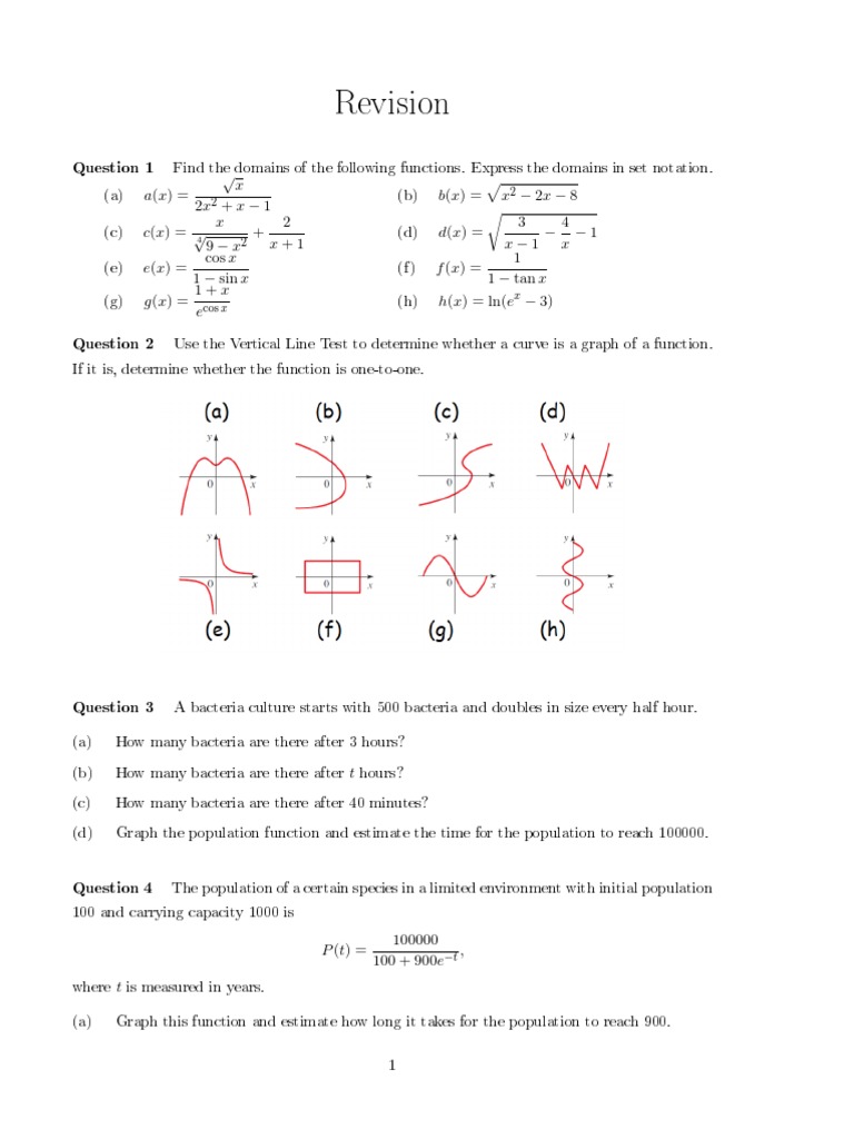 Revision | PDF | Function (Mathematics) | Trigonometric Functions