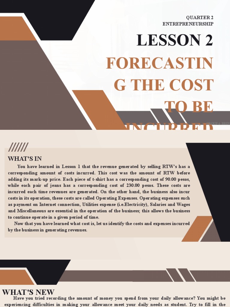 Forecasting Costs PPT 1 | Download Free PDF | Cost Of Goods Sold ...