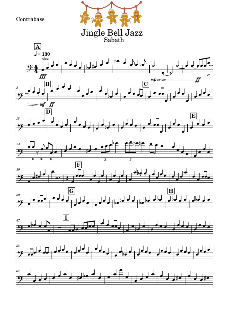 Jingle Bells Rock Strings Quintet: CB | PDF | String Instruments ...