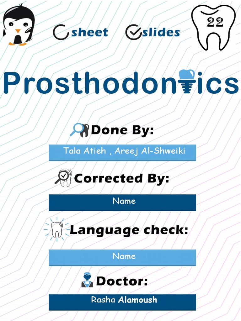 Prostho Sheet 22 | PDF | Dentistry Branches