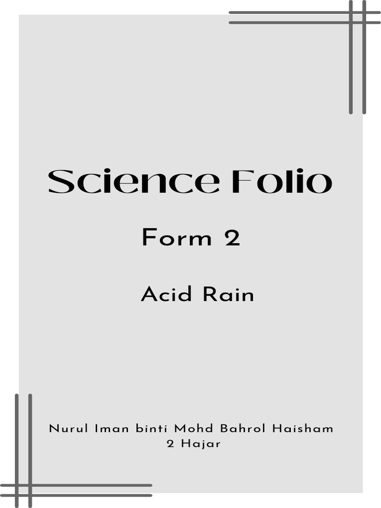 Science Folio Form 2 (Acid Rain) | PDF