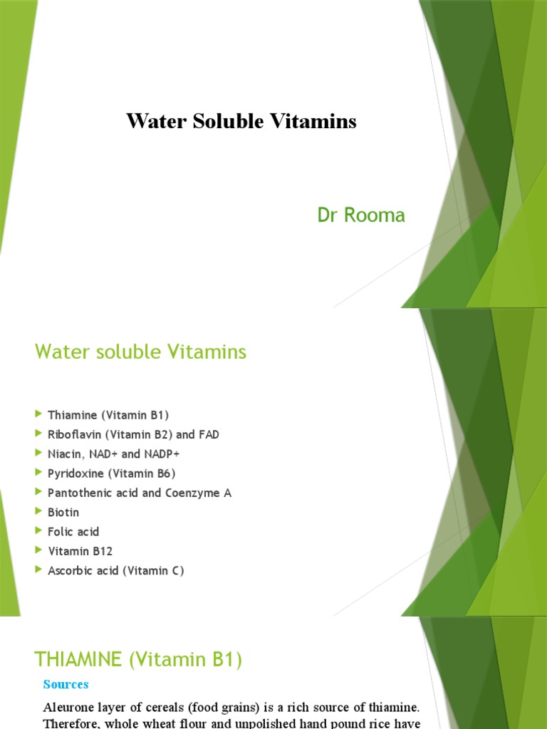 Water Soluble Vitamins | Download Free PDF | Vitamin B12 | Vitamin C