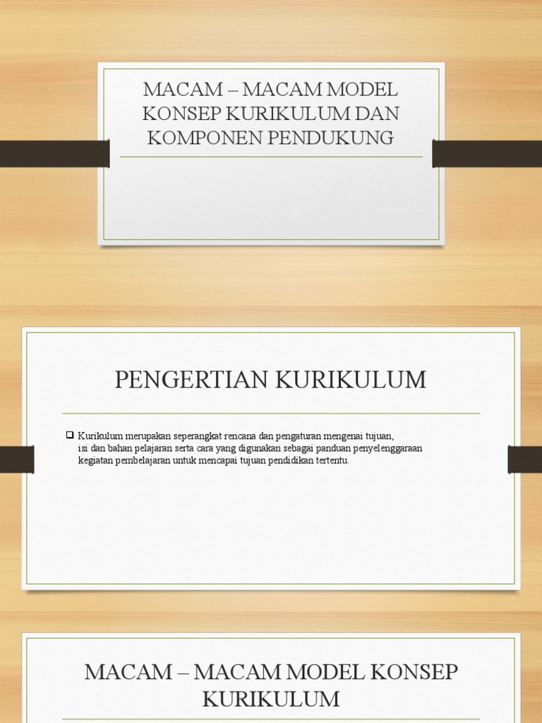 Macam - Macam Model Konsep Kurikulum Dan Komponen | PDF