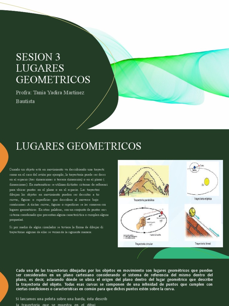 Sesion 2 Lugares Geometricos | PDF | Sistema de coordenadas Cartesianas ...