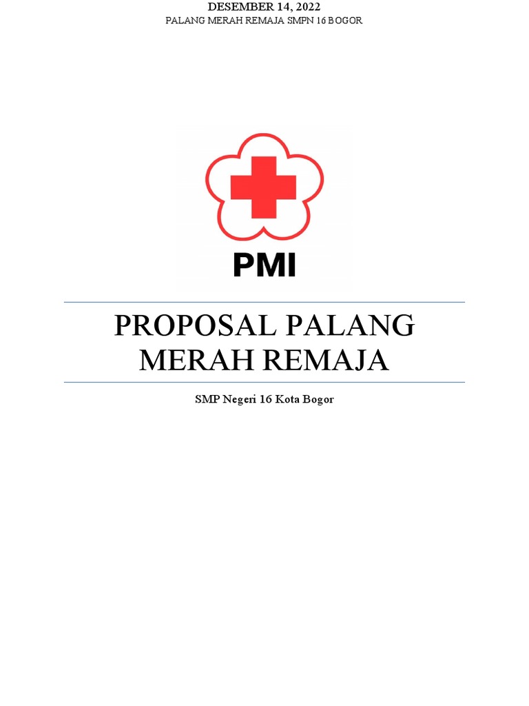 Proposal Kegiatan PMR SMPN 16 Bogor | PDF