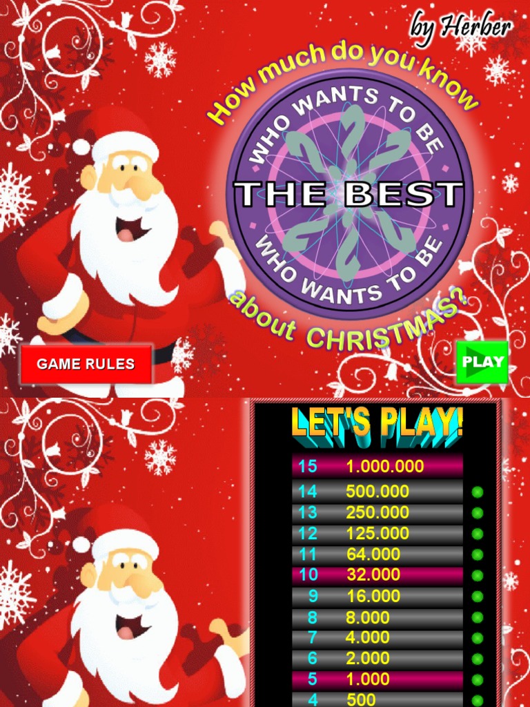 Kids 3-4-5 - Christmas Game - Who Wants To Be The Best | PDF | Santa ...
