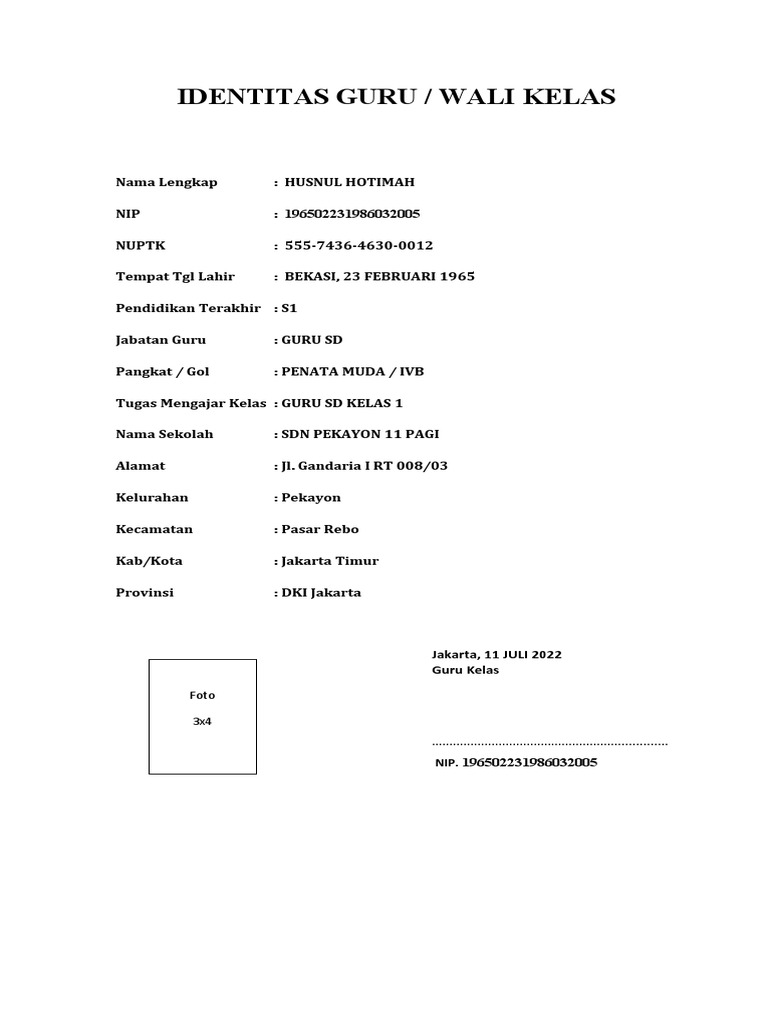 Identitas Guru | PDF