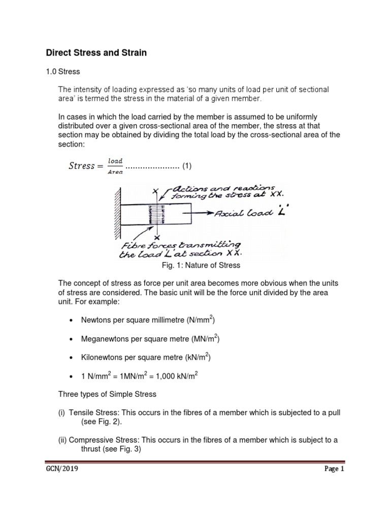 Direct Stress and Strain | PDF | Deformation (Engineering) | Young's ...