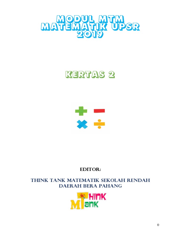 Modul MTM Matematik Kertas 2 UPSR 2019 | PDF