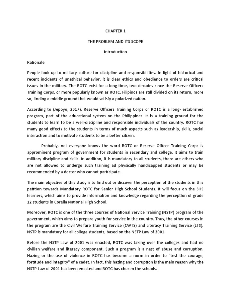 CHAPTER 1 WPS Office | PDF | Reserve Officers' Training Corps | Disciplines